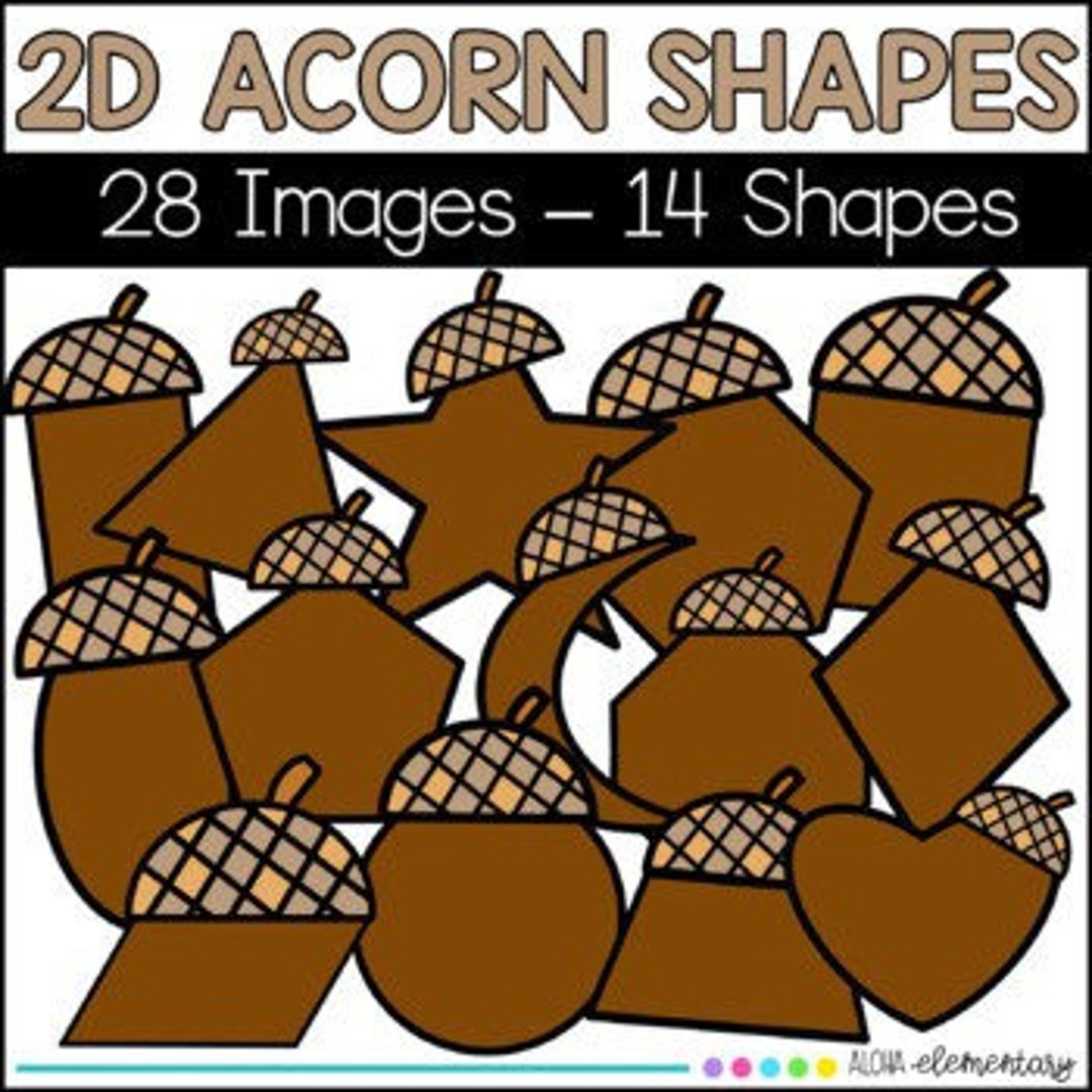 Acorn 2D Shapes Clipart - Etsy
