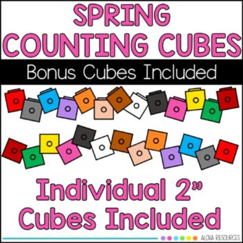 Spring Counting Cube Clipart for Fine Motor - Etsy