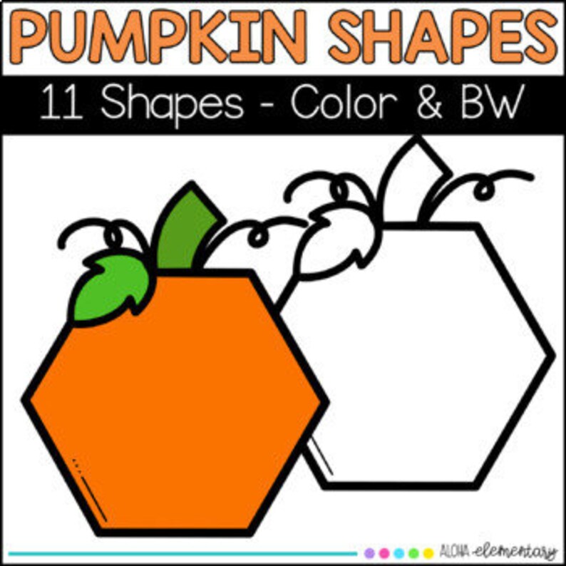 Pumpkin 2D Shapes Clipart - Etsy