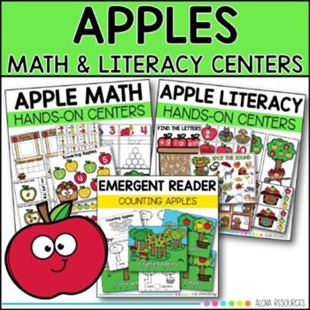 Apple Math and Literacy Hands on Centers & Activities for Prek and ...