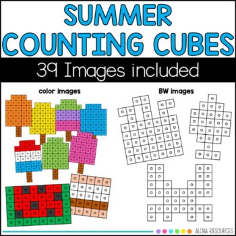 Summer Counting Cube Clipart - Etsy