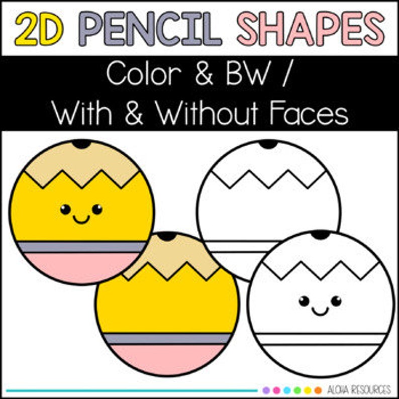 Pencils Back to School 2D Shapes Clipart - Etsy
