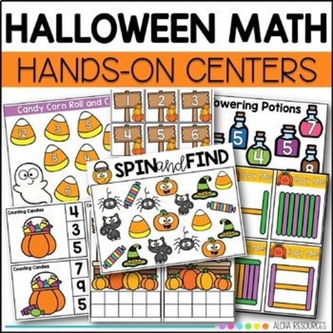 Halloween October Math Hands on Centers With Fine Motor Activities - Etsy