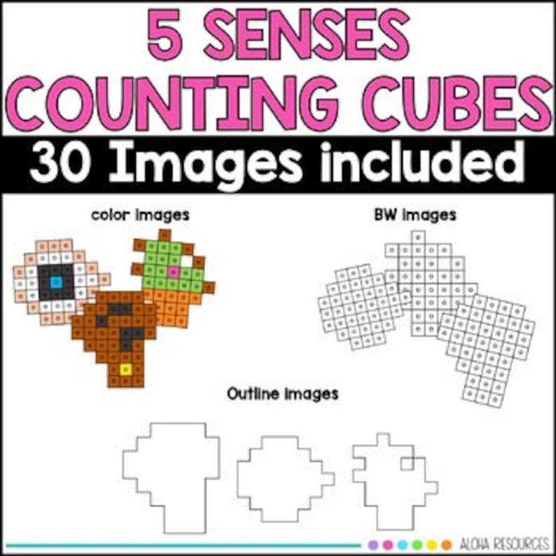 5 Senses Counting Cube Clipart for Fine Motor - Etsy