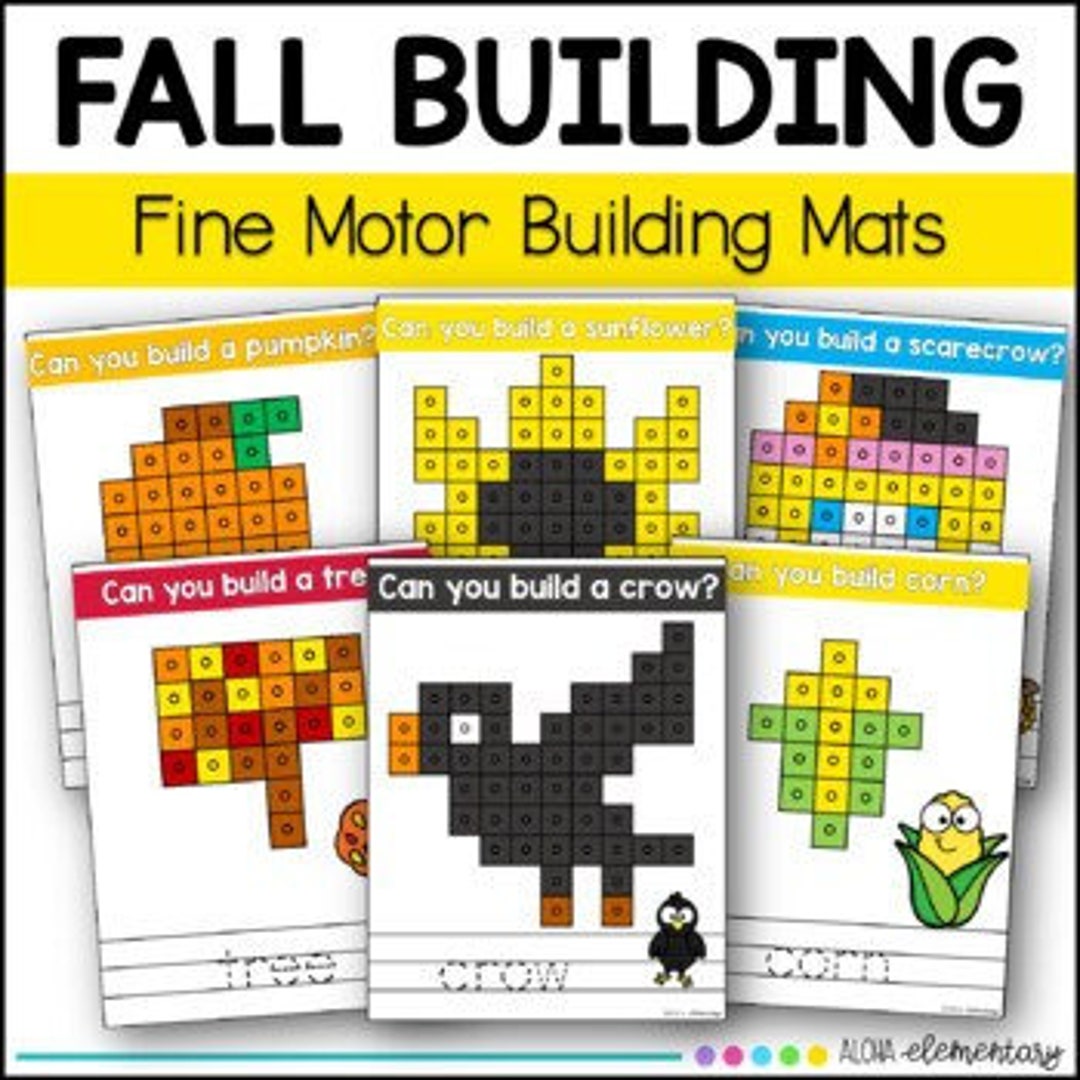 Fall Fine Motor Counting Cube Work Mats - Etsy