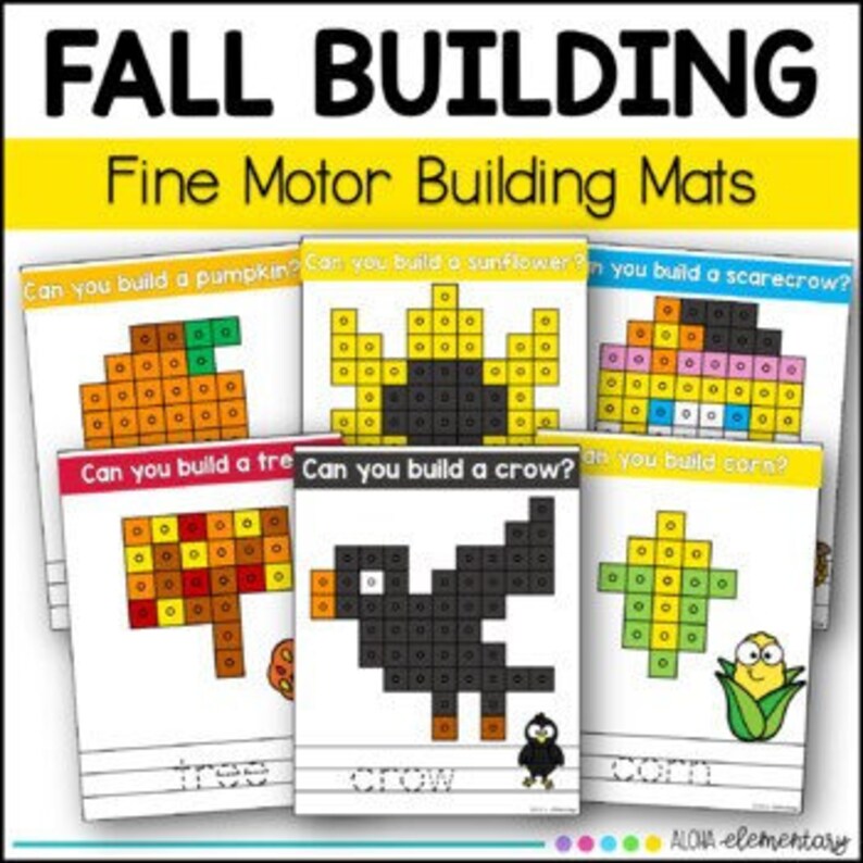 Fall Fine Motor Counting Cube Work Mats - Etsy