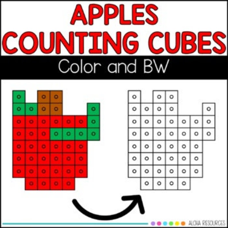 Apples Fall Counting Snap Cube Fine Motor Clipart - Etsy