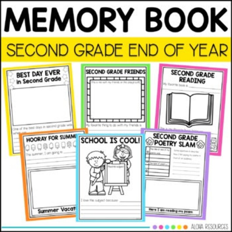 Printable End of Year Memory Book Second Grade - Etsy Canada
