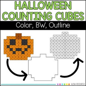 Halloween Counting Cube Clipart - Etsy