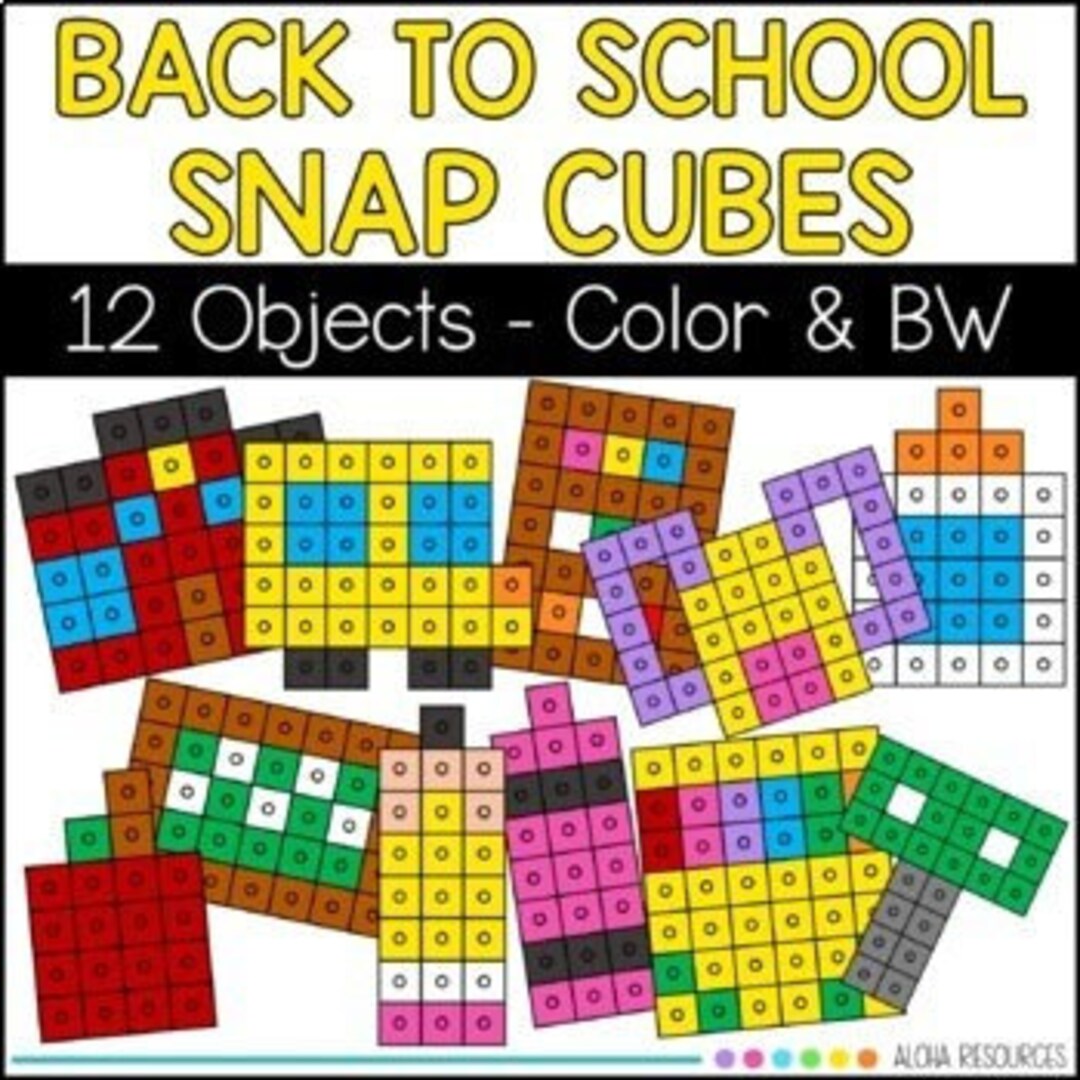 Back to School Counting Cube Clipart - Etsy