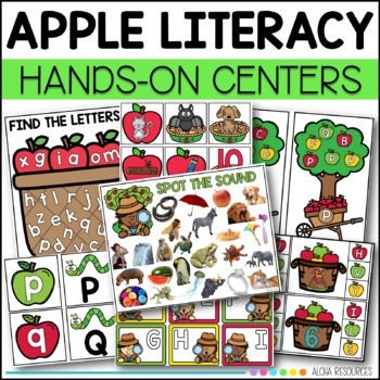 Apple Math and Literacy Hands on Centers & Activities for Prek and ...