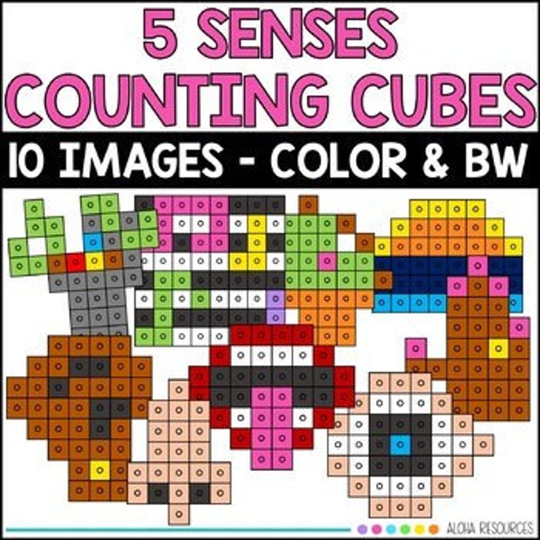 5 Senses Counting Cube Clipart for Fine Motor - Etsy