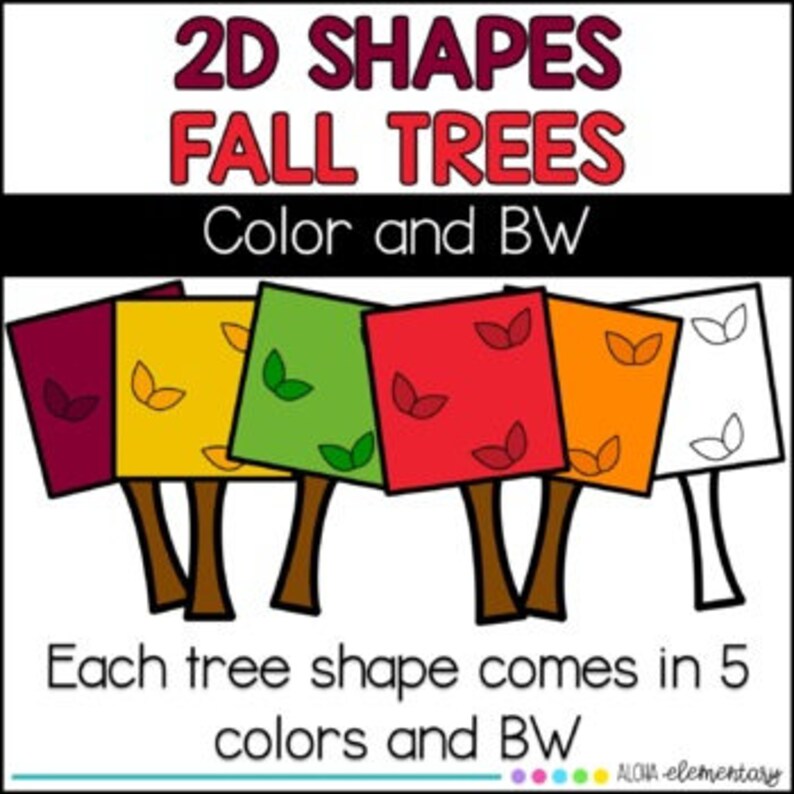 Fall Leaves and Trees 2D Shape Clipart - Etsy