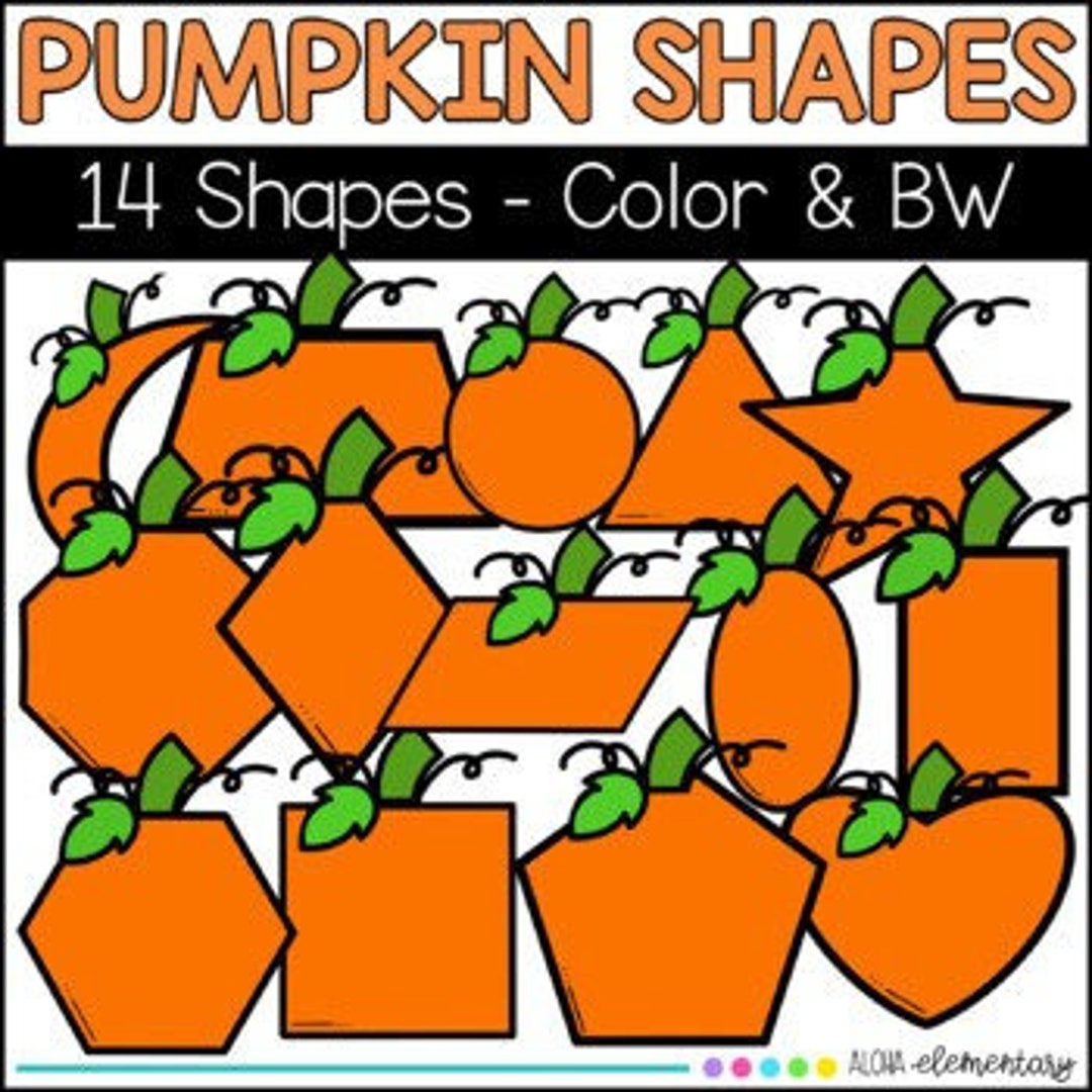 Pumpkin 2D Shapes Clipart - Etsy
