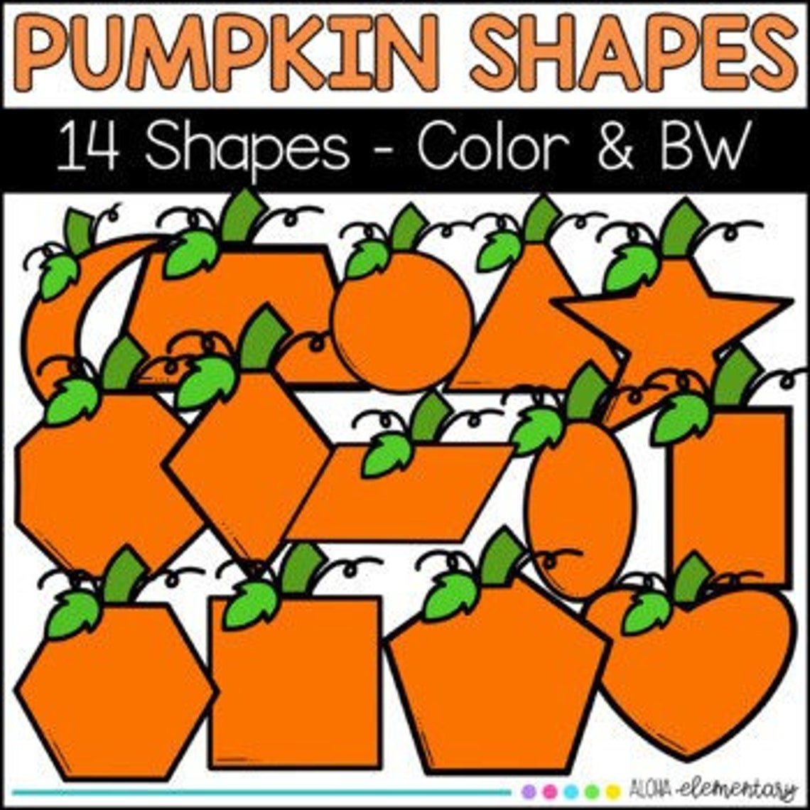 Pumpkin 2D Shapes Clipart - Etsy