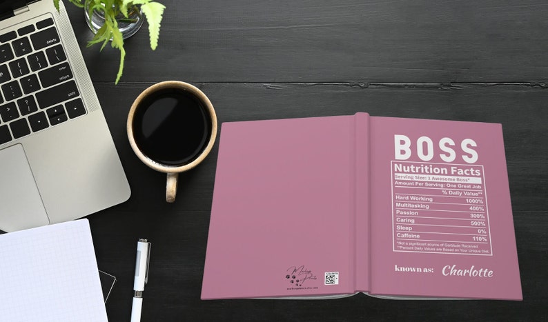 Boss Lady Nutrition Facts Journal: Personalized Hardcover Notebook - Etsy