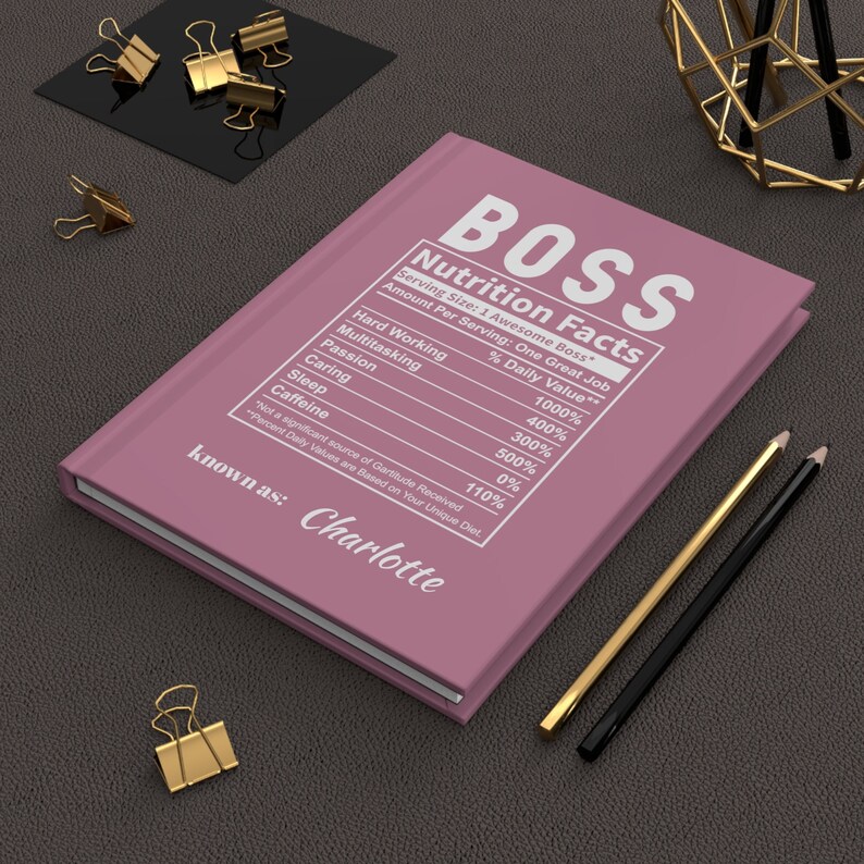 Boss Lady Nutrition Facts Journal: Personalized Hardcover Notebook - Etsy
