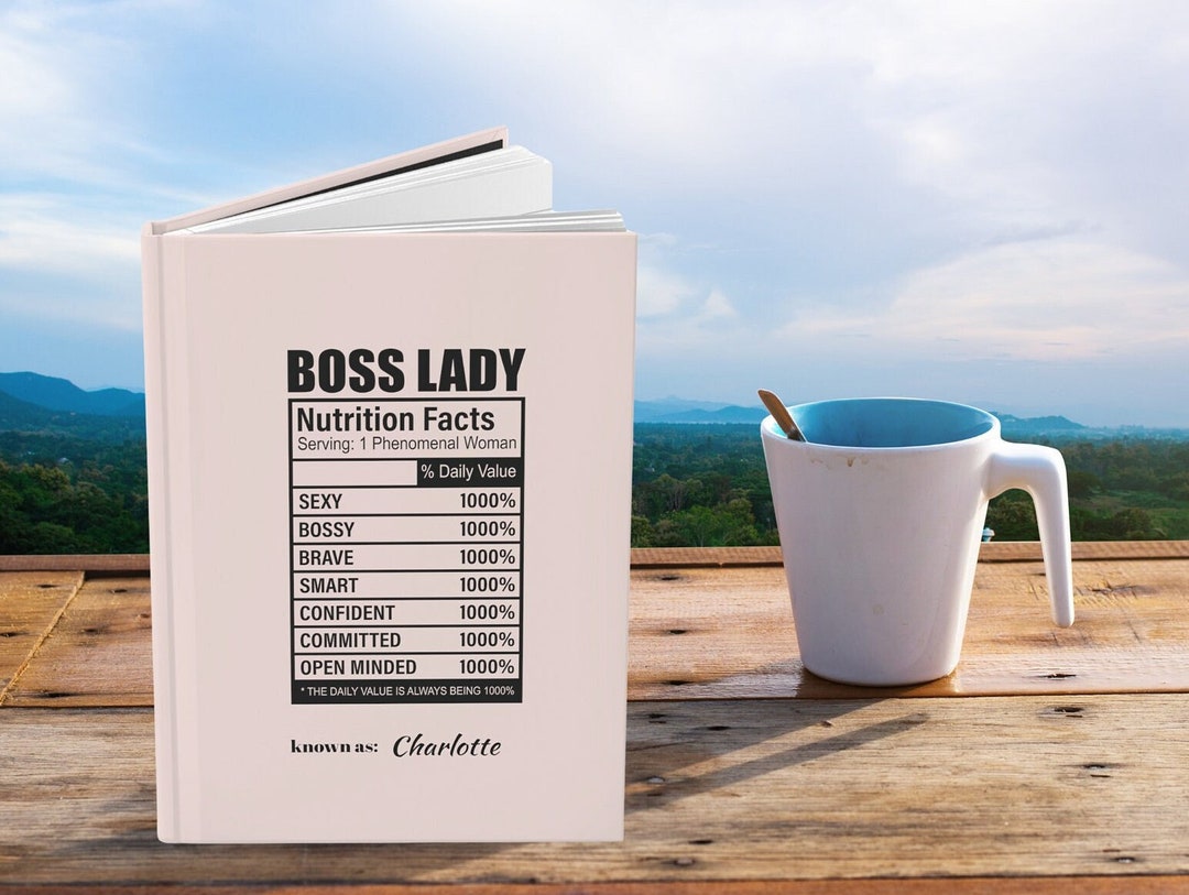 Personalized Boss Lady Nutrition Facts Hardcover Journal - Etsy