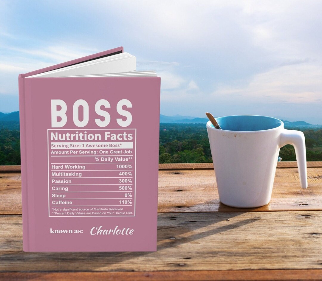 Boss Lady Nutrition Facts Journal: Personalized Hardcover Notebook - Etsy