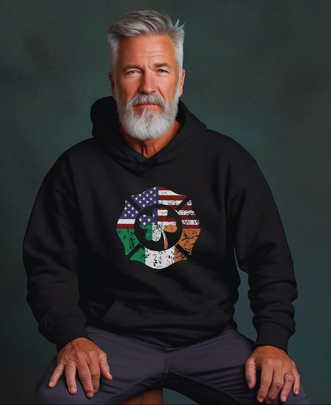 St Patrick's Day Firefighter Hoodie, Irish Firefighter Shamrock Hoodie ...
