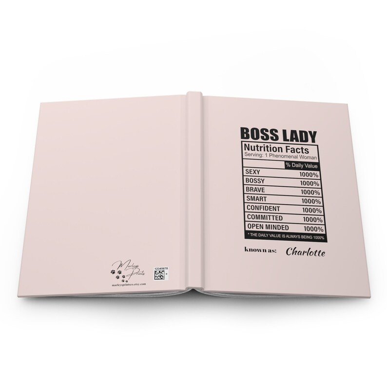 Personalized Boss Lady Nutrition Facts Hardcover Journal - Etsy