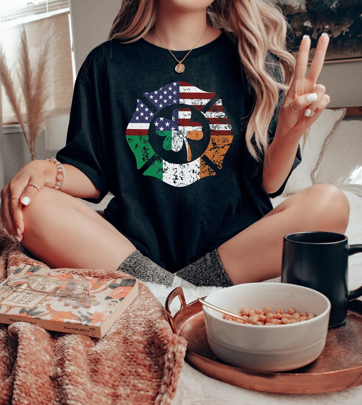 St Patrick's Day Firefighter T-shirt, Firefighter Shamrock T-shirt ...