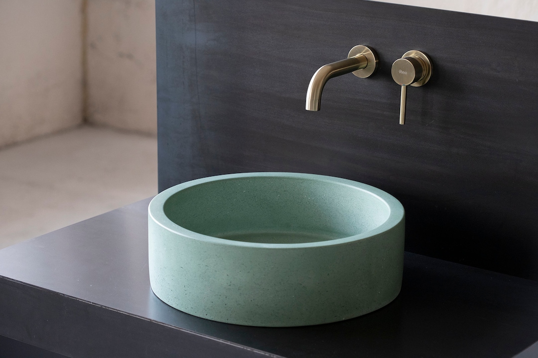 Round Concrete Sink | Wash Basin | Sizes: D40cm D36cm D32cm D25cm ...
