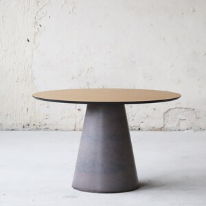 Exclusive Design Dining Table. Concrete Table Base. Oak Veneer Tabletop ...