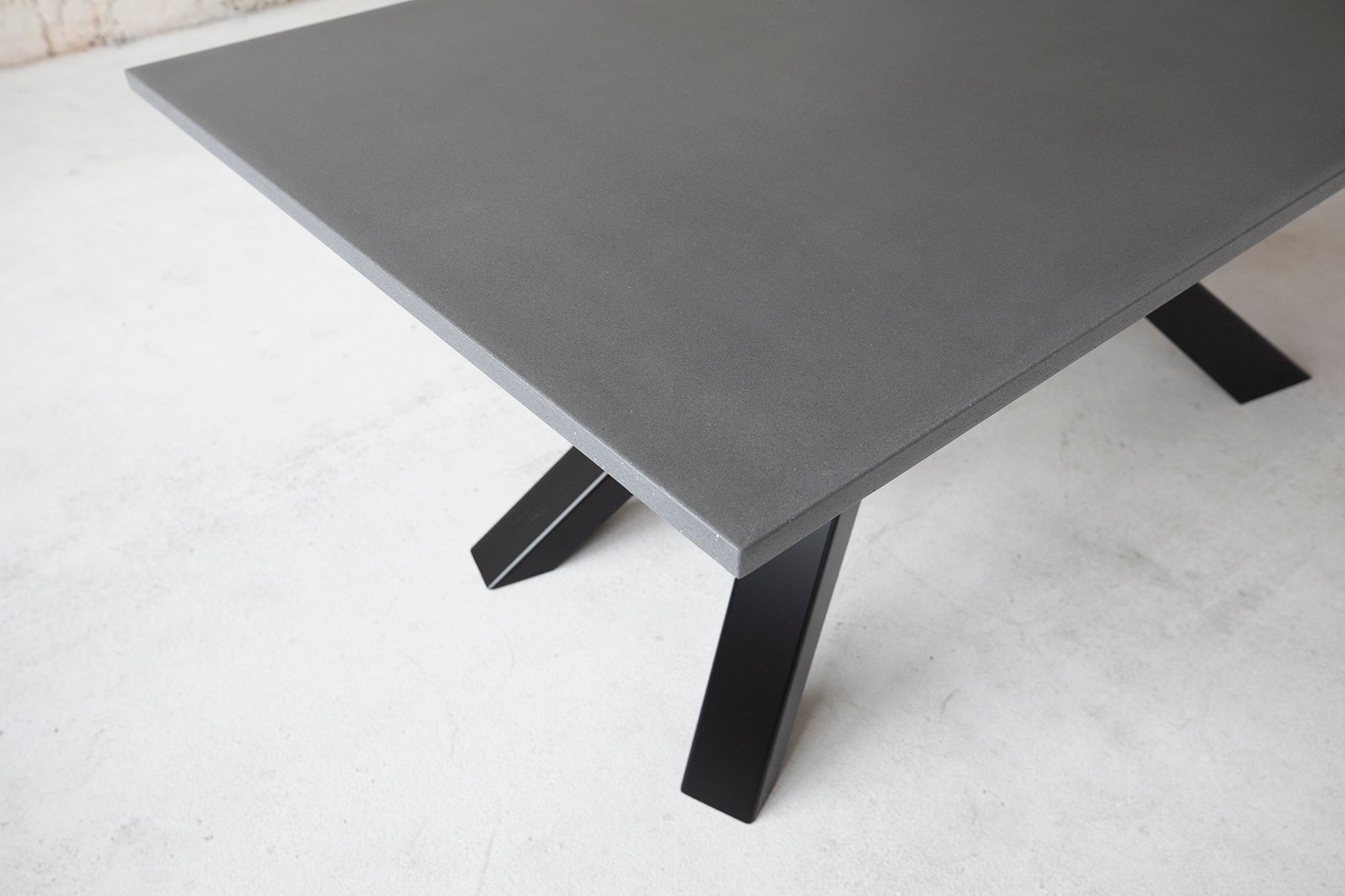 Large Concrete Dining Table Concrete Table Top Steel Base - Etsy