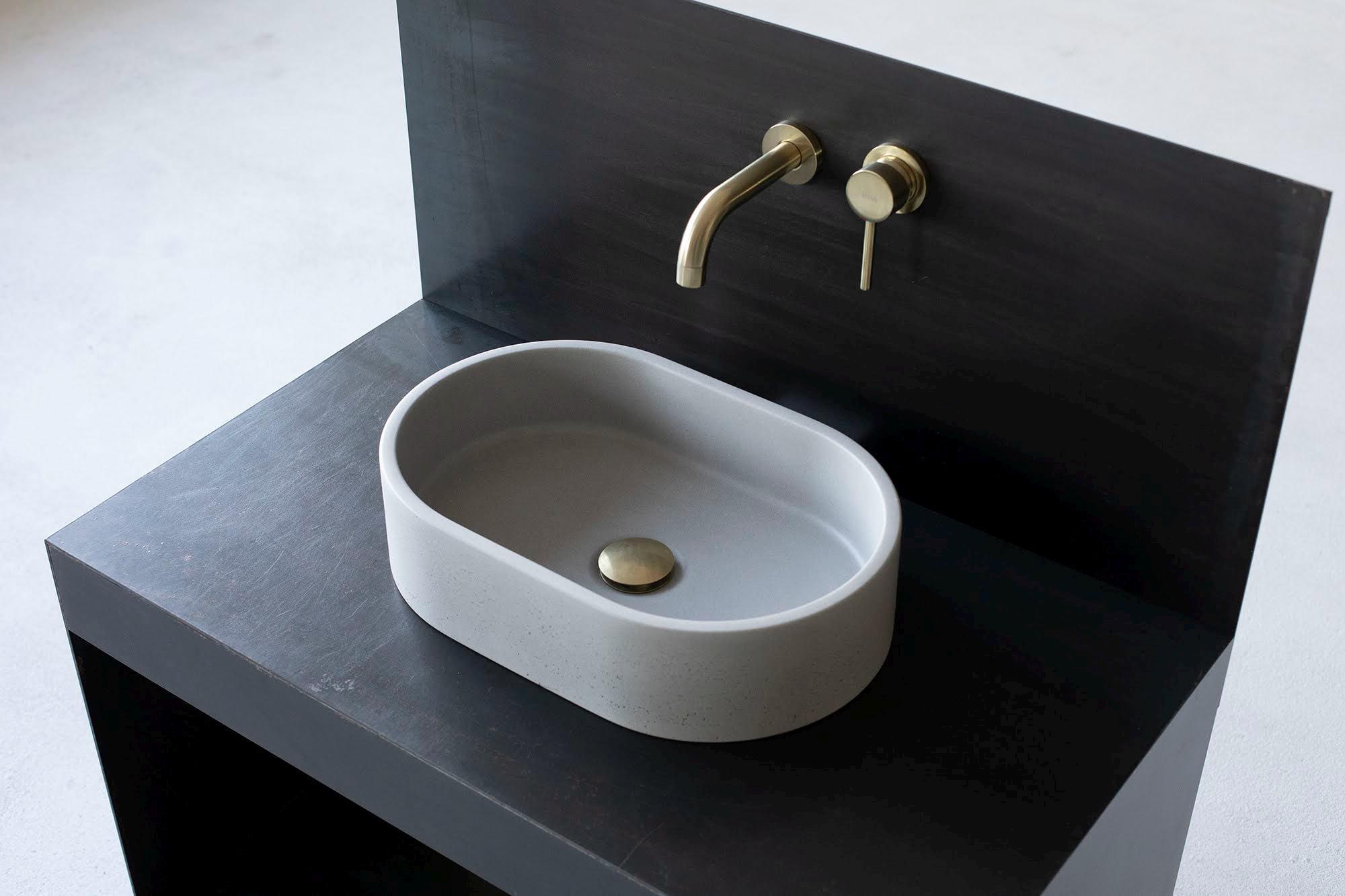 Small Oval Concrete Sink, Countertop Washbasin in Light Gray BTN103 - Etsy