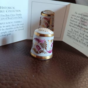 LATEST Beautiful Set of Royal Crown Derby Thimbles, Original Pincushion ...