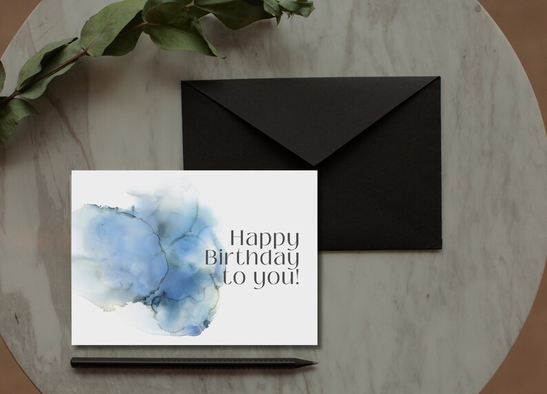 Printable Birthday Card Digital Download Happy Birthday HBD Blue - Etsy