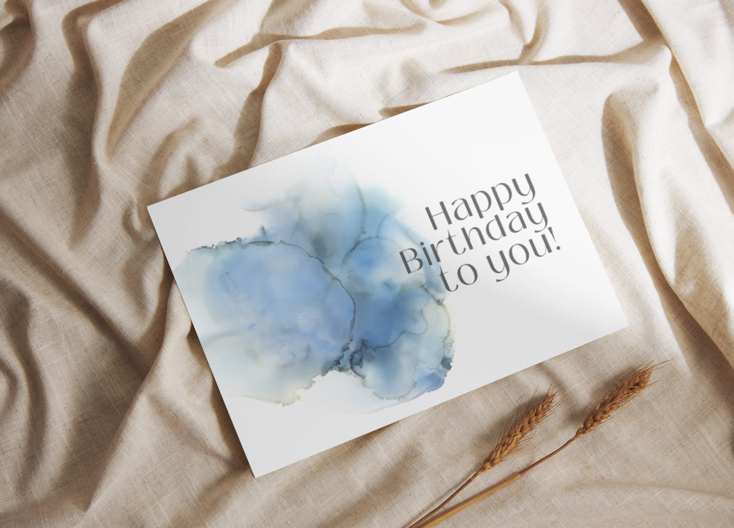 Printable Birthday Card Digital Download Happy Birthday HBD Blue - Etsy