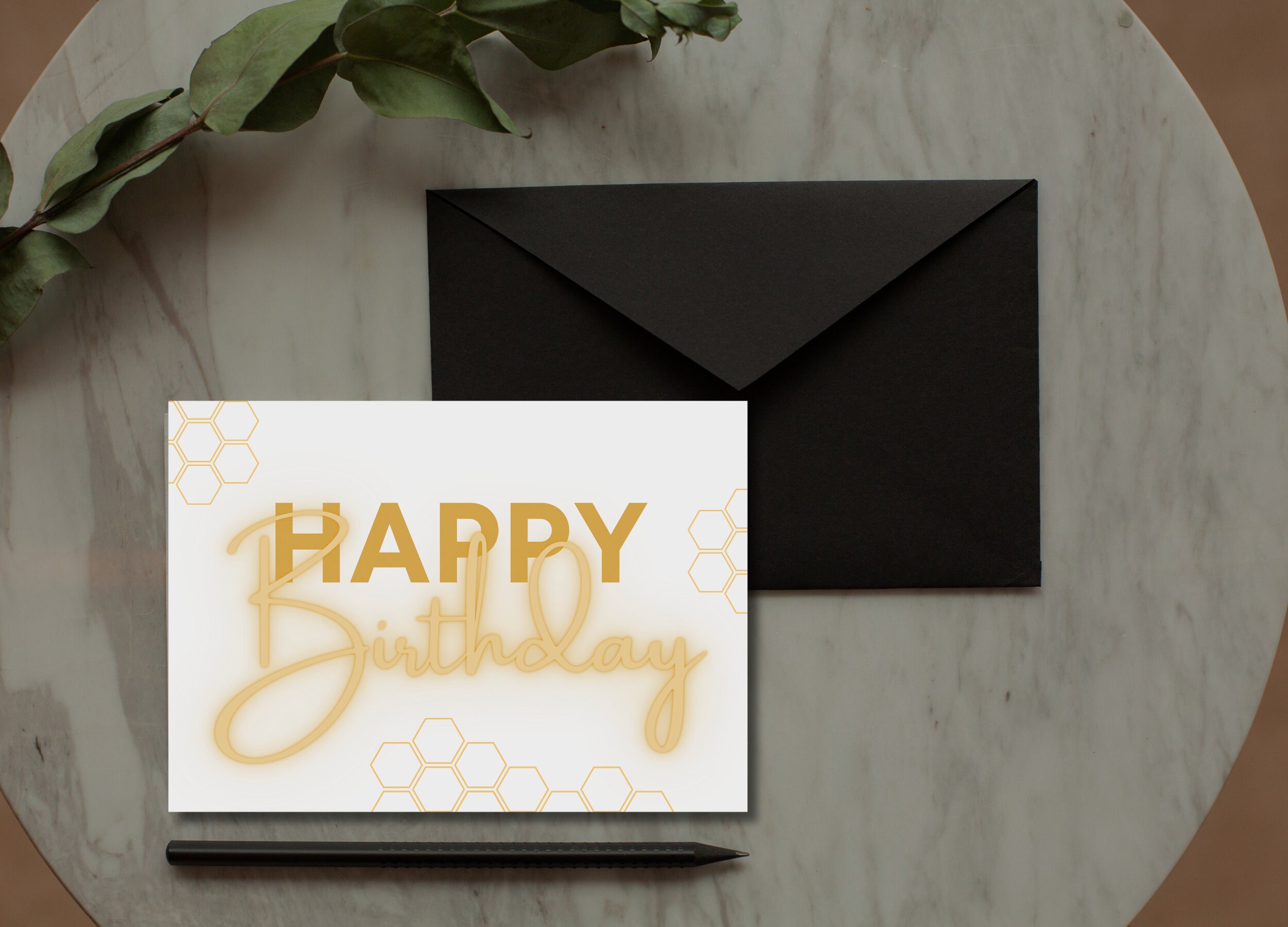 Printable Birthday Card Digital Download Happy Birthday HBD Yellow Neon ...