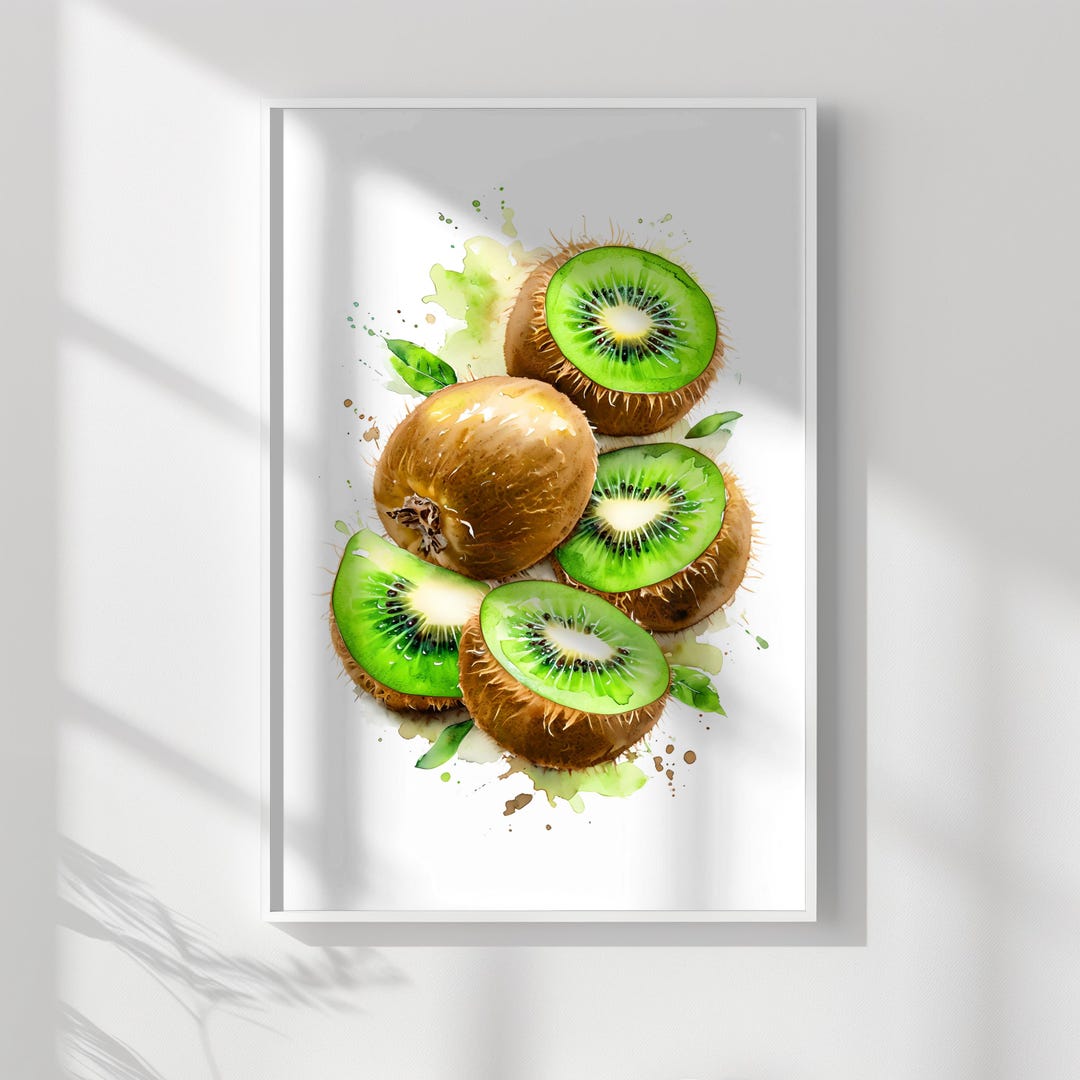 Kiwi Digital Art Print | Unique Art | Fresh Wall Art for Kitchen ...