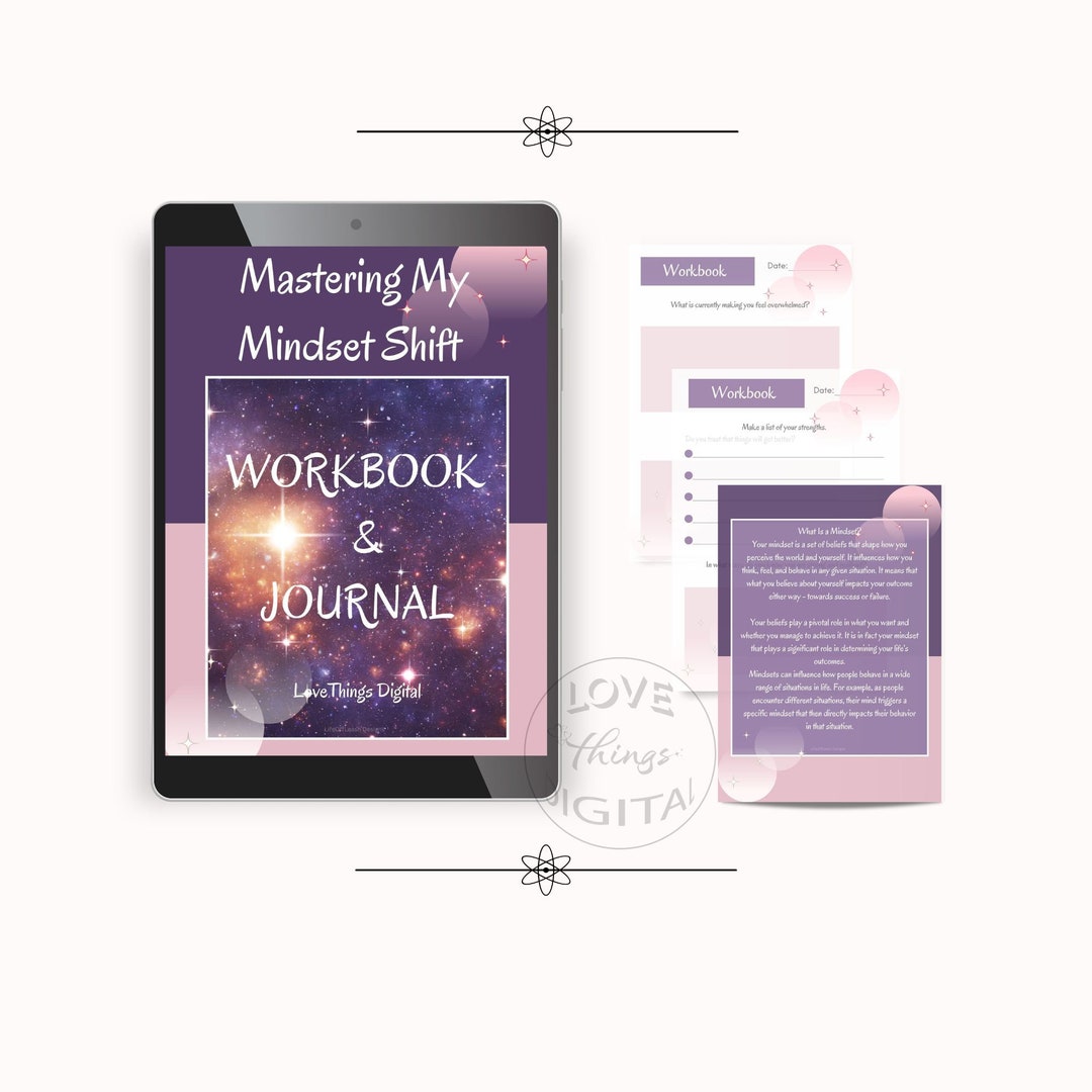 Mastering My Mindset Shift Mindset Planner, Growth Mindset Workbook ...