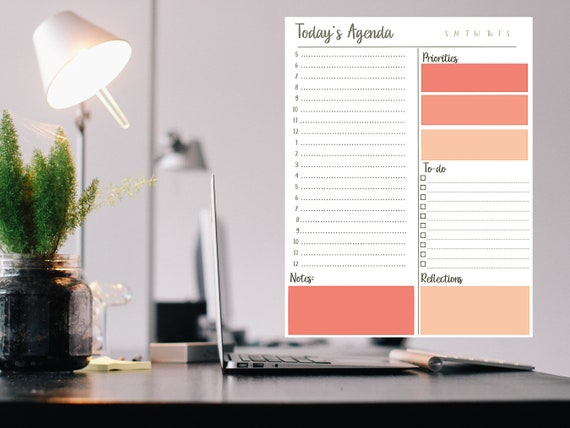 Daily Planner Printable PDF Undated Productivity Planner - Etsy