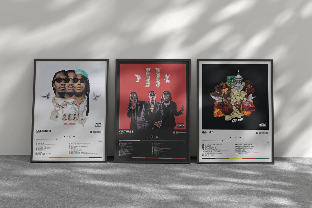 Migos Wall Art Set, Printable Wall Art, Migos Minimal Home Decor ...