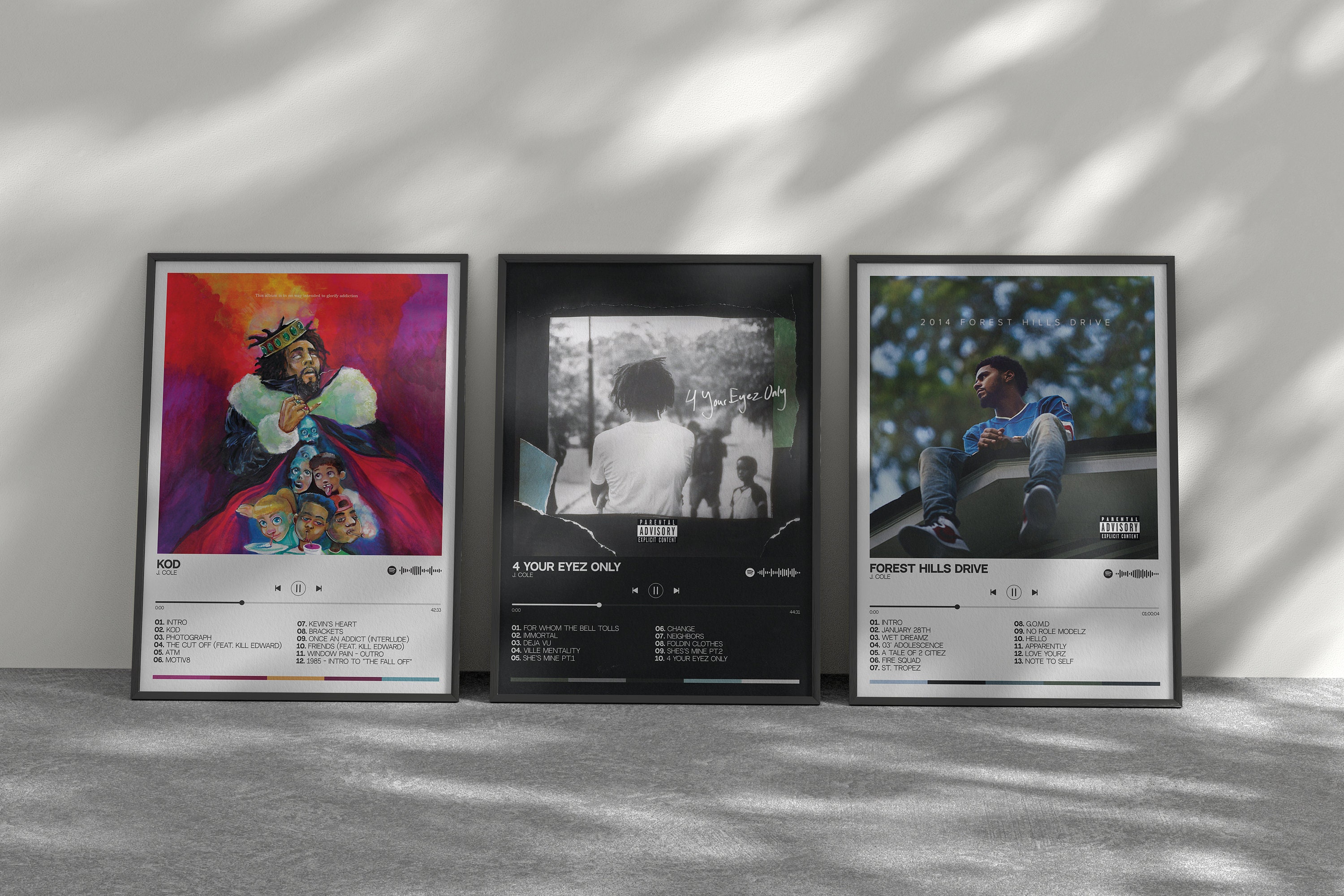 J. Cole Wall Art Set, Printable Wall Art, J.cole Minimal Home Decor ...