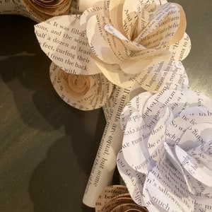 Heart Shaped Book Page Paper Rose Flower Wreath for Book - Etsy