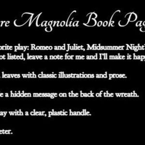Shakespeare Plays Magnolia Book Page Wreaths, Choose Your Classic ...