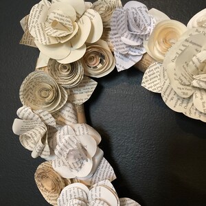 Heart Shaped Book Page Paper Rose Flower Wreath for Book - Etsy