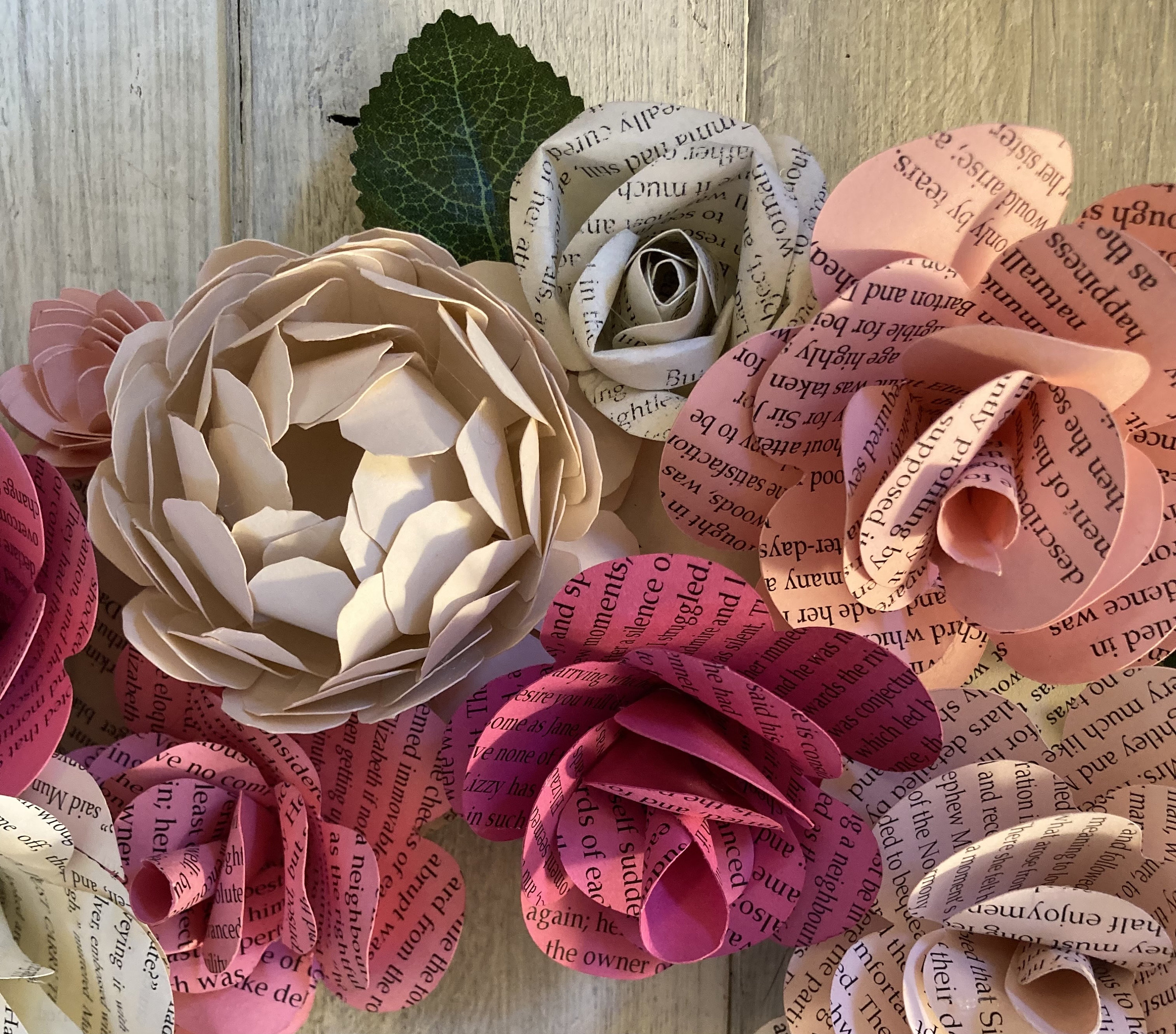 Very Large 18 Choose Your Letter Book Page Paper Rose - Etsy