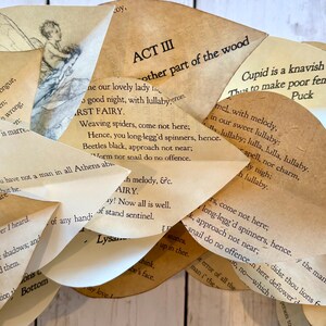 Shakespeare Plays Magnolia Book Page Wreaths, Choose Your Classic ...