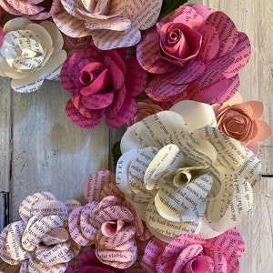 Very Large (18”) Choose Your Letter Book Page Paper Rose Flowers in ...