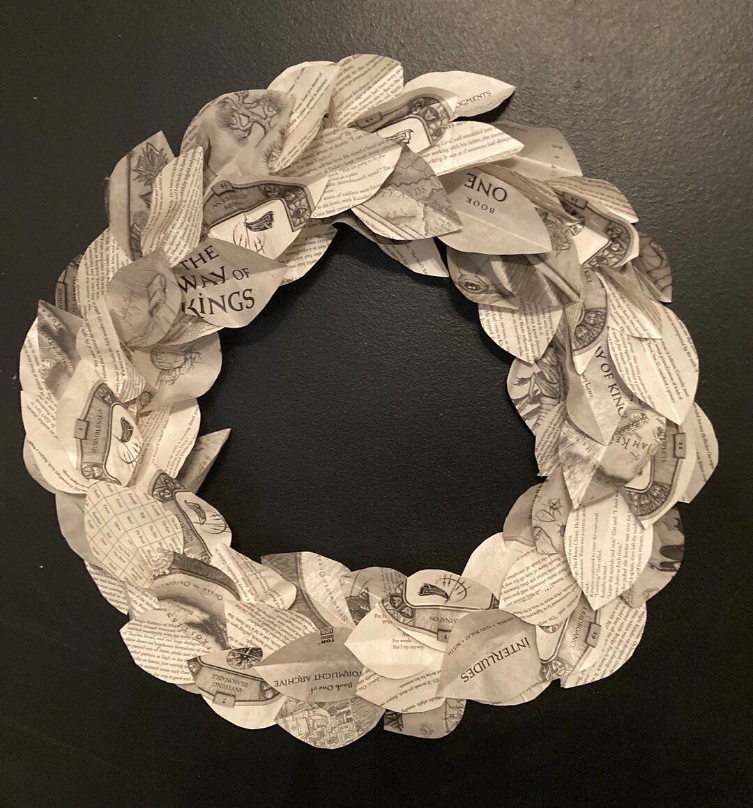 Custom Magnolia Book Page Wreaths for Book Lovers - Tea Stained Option ...