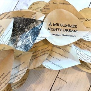 Shakespeare Plays Magnolia Book Page Wreaths, Choose Your Classic ...