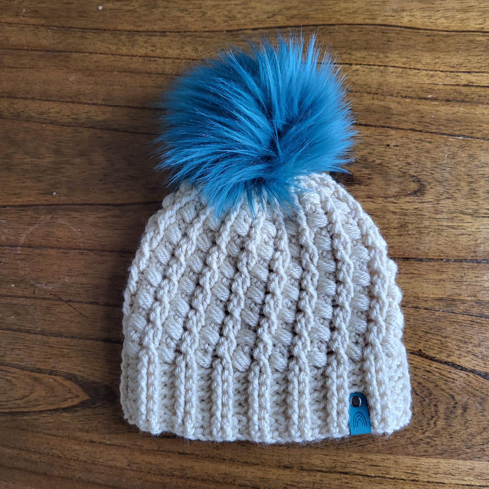 Toddler/little Kid Teal Puff Beanie - Etsy