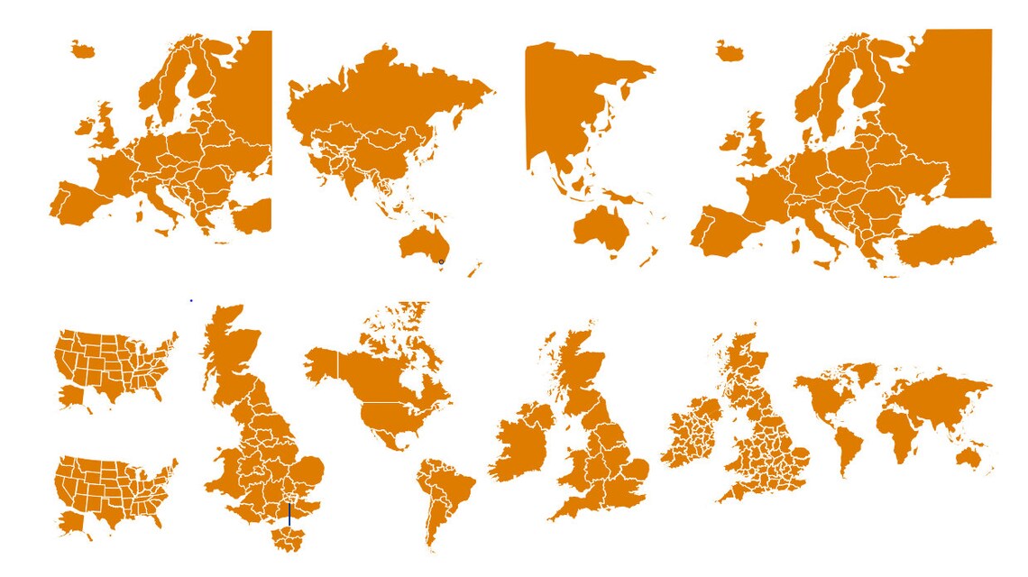 World Map Editable Icons Template - Etsy