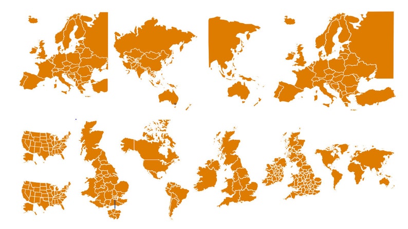 World Map Editable Icons Template - Etsy